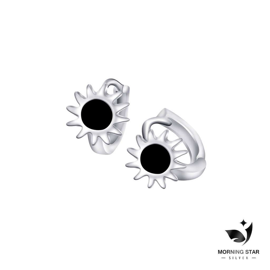 Morning Star Silver Er425 Black Sun Clip Earrings CL029 | Shopee ...