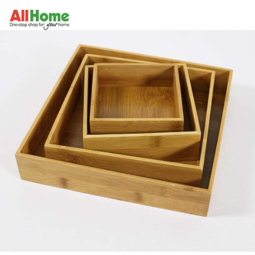 Dinner Essential Bamboo Storage Tray Wooden Tray box Organizer box ...