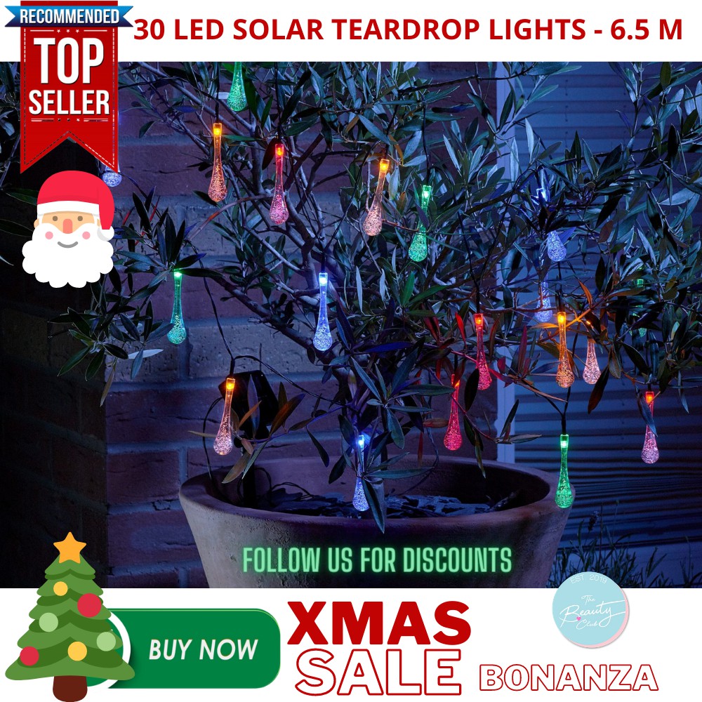 TBC 30 LED TearDrop Christmas Lights 6.5 Meters | LED String Solar ...
