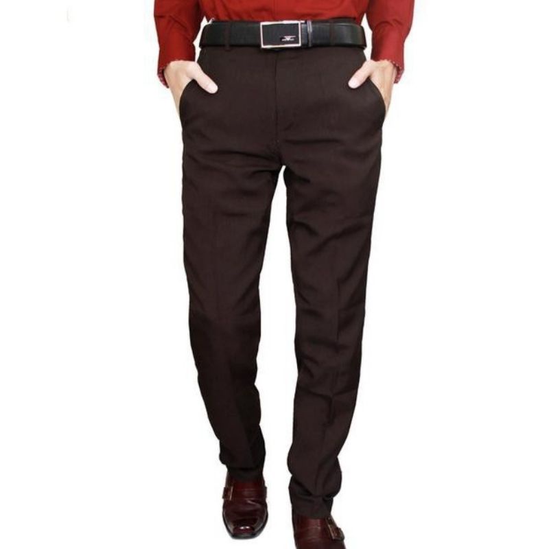 SLIM FIT MEN'S FORMAL TROUSERS (BROWN / SCOUT) | Shopee Philippines
