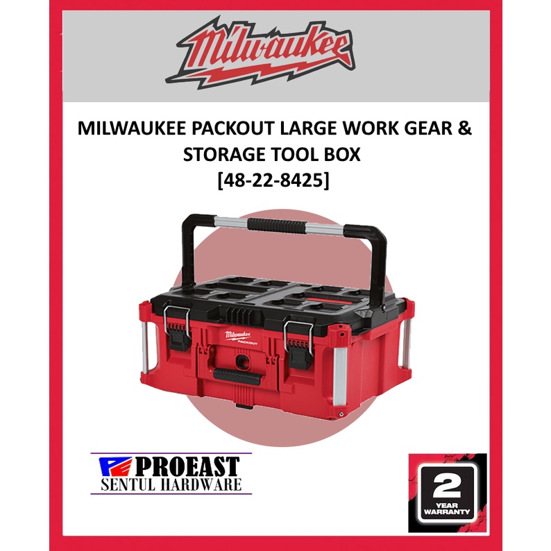 MILWAUKEE 48-22-8425 PACKOUT Large Work Gear And Storage Tool Box ...