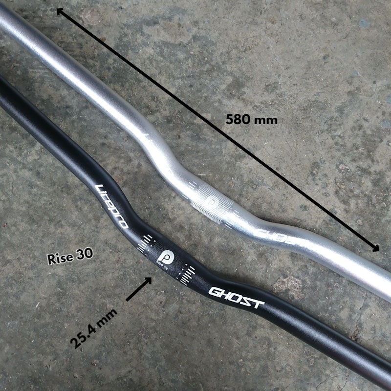 Handlebar Stir Litepro Ghost Low Rise Standard 25.4mm 580mm | Shopee ...