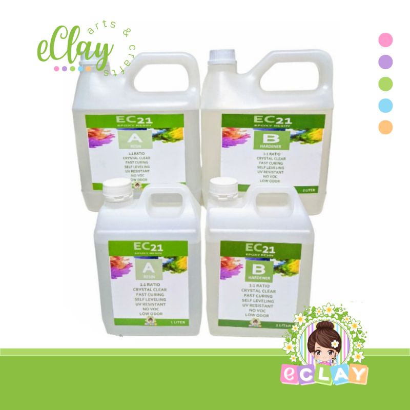 EC21 BIG KIT PREMIUM CRYSTAL CLEAR AB EPOXY RESIN 1:1 RATIO 2Liters ...