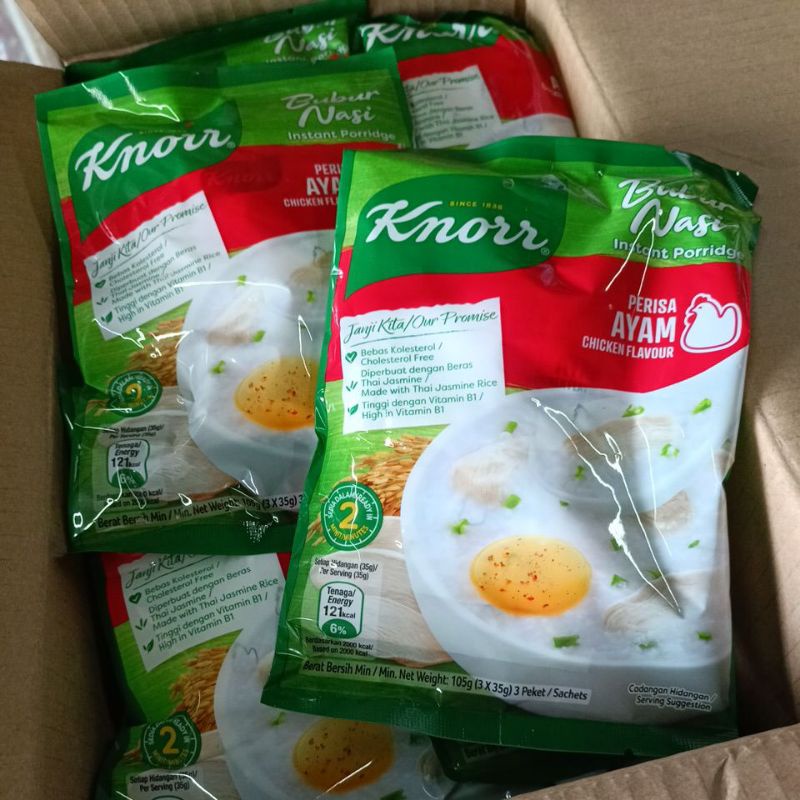 (New Packaging)Knorr Bubur Nasi / Sachet Porridge 3 x 32g | Shopee ...