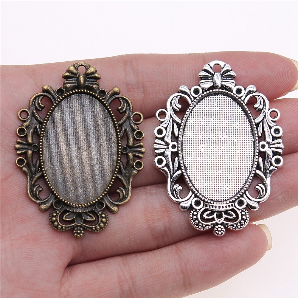3pcs 20x30mm Inner Size Vintage Style Cabochon Base Setting Antique ...