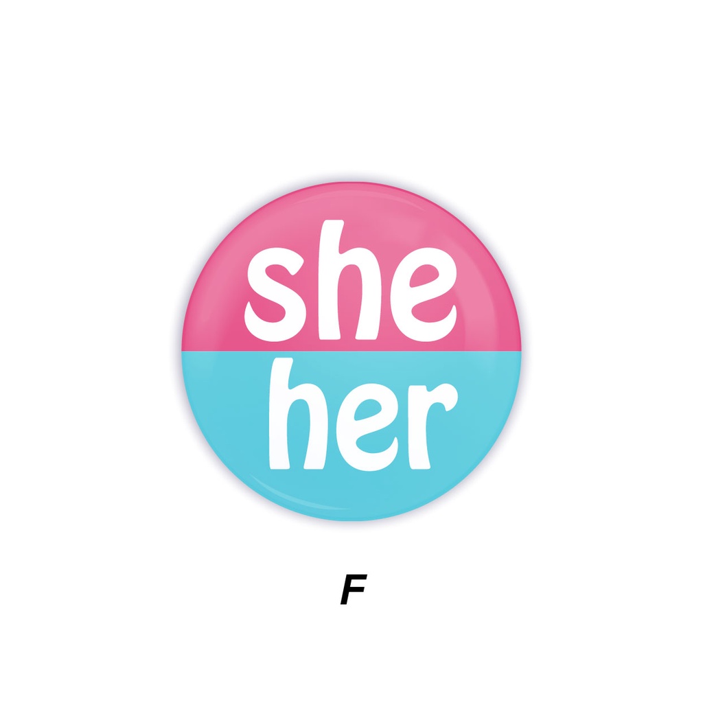 COLORFUL GENDER Identity PRONOUNS LGBTQ+ Pin Buttons 1.75" and 2.25 ...