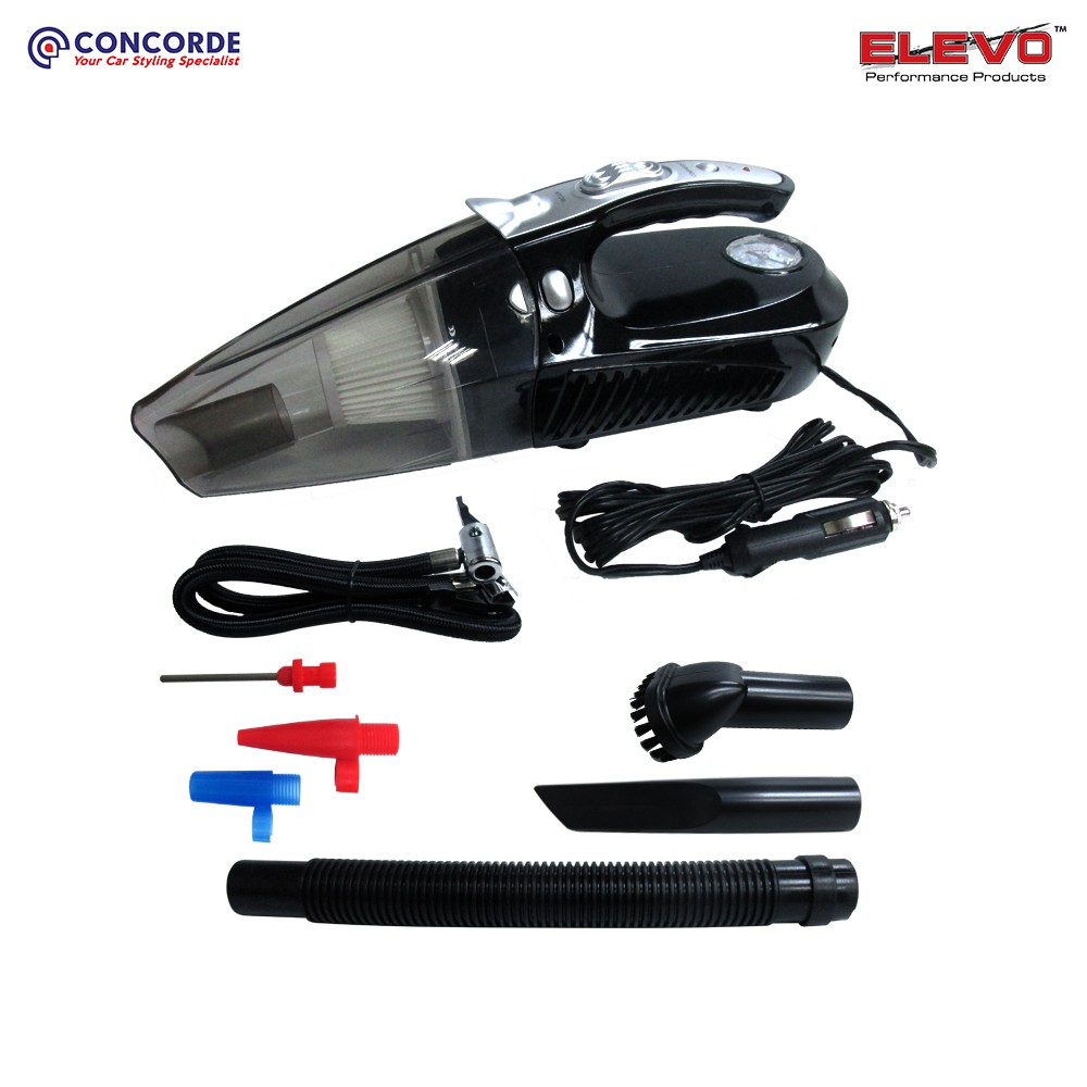 Concorde Elevo Car Vacuum with Air compressor with Gauge, LED Light 12 ...