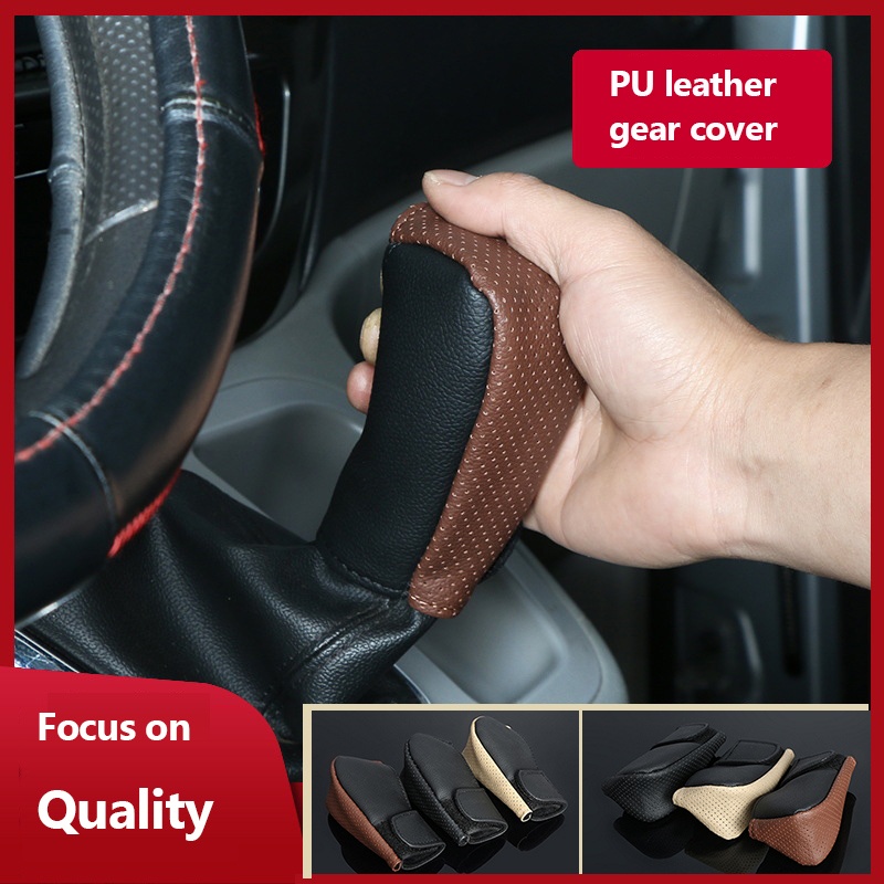PU Leather Car Gear Cover Automatic Gear Handle Cover Gear Shift Knob ...