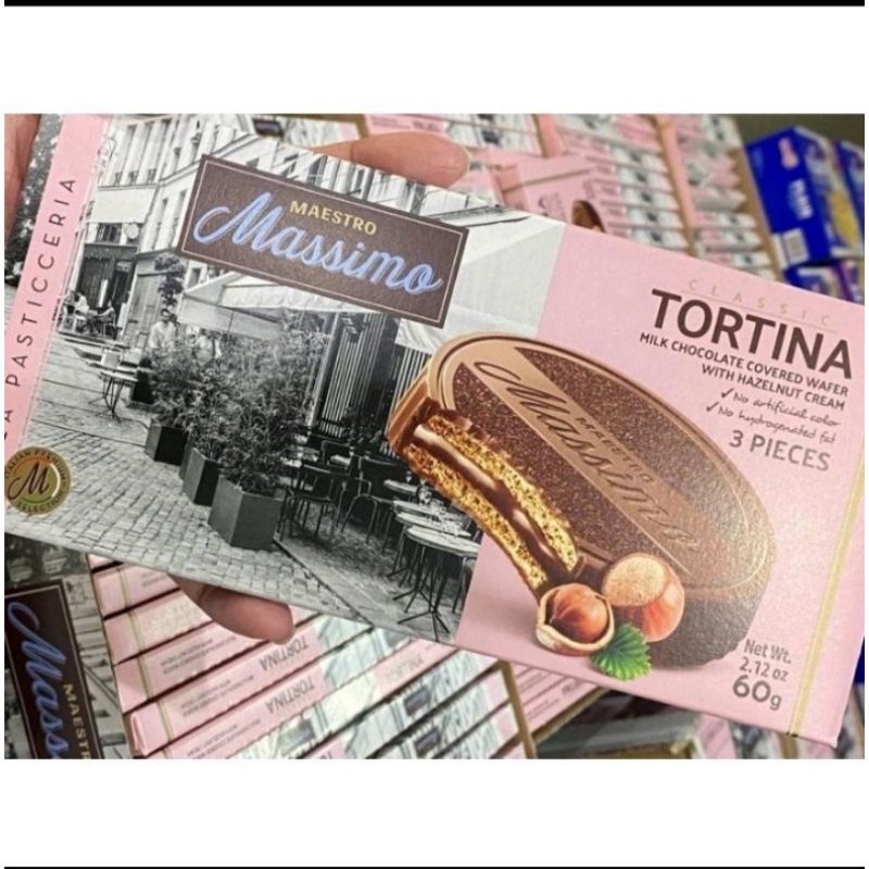 Sale Massimo Tortina Milk Chocolate Covered Wafer 60 Grams Shopee Philippines