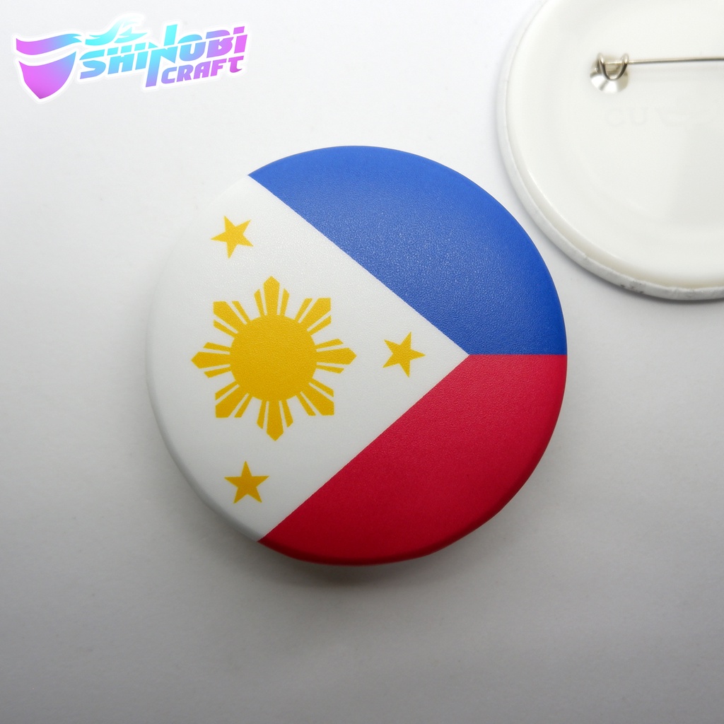 3 STARS AND A SUN button pin (Philippines Flag badge) for bag, backpack ...