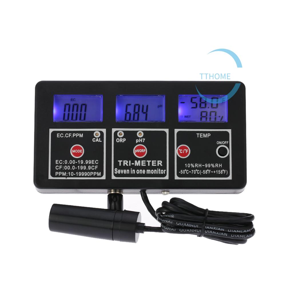 Hot New Professional 7 in 1 Multi-parameter Water Testing Meter Digital ...