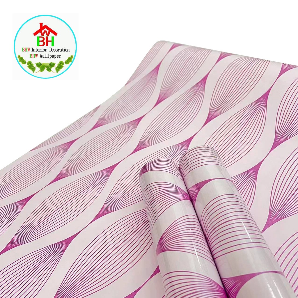 BHW Striped Wallpaper PVC Waterproof Self-Adhesive Wall Paper Sticker ...
