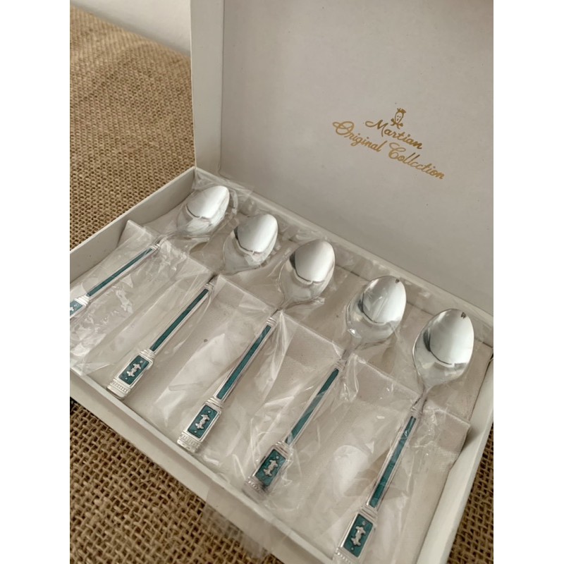 Martian Original Collection Stainless Steel Tea Spoons w/ Teal Details ...