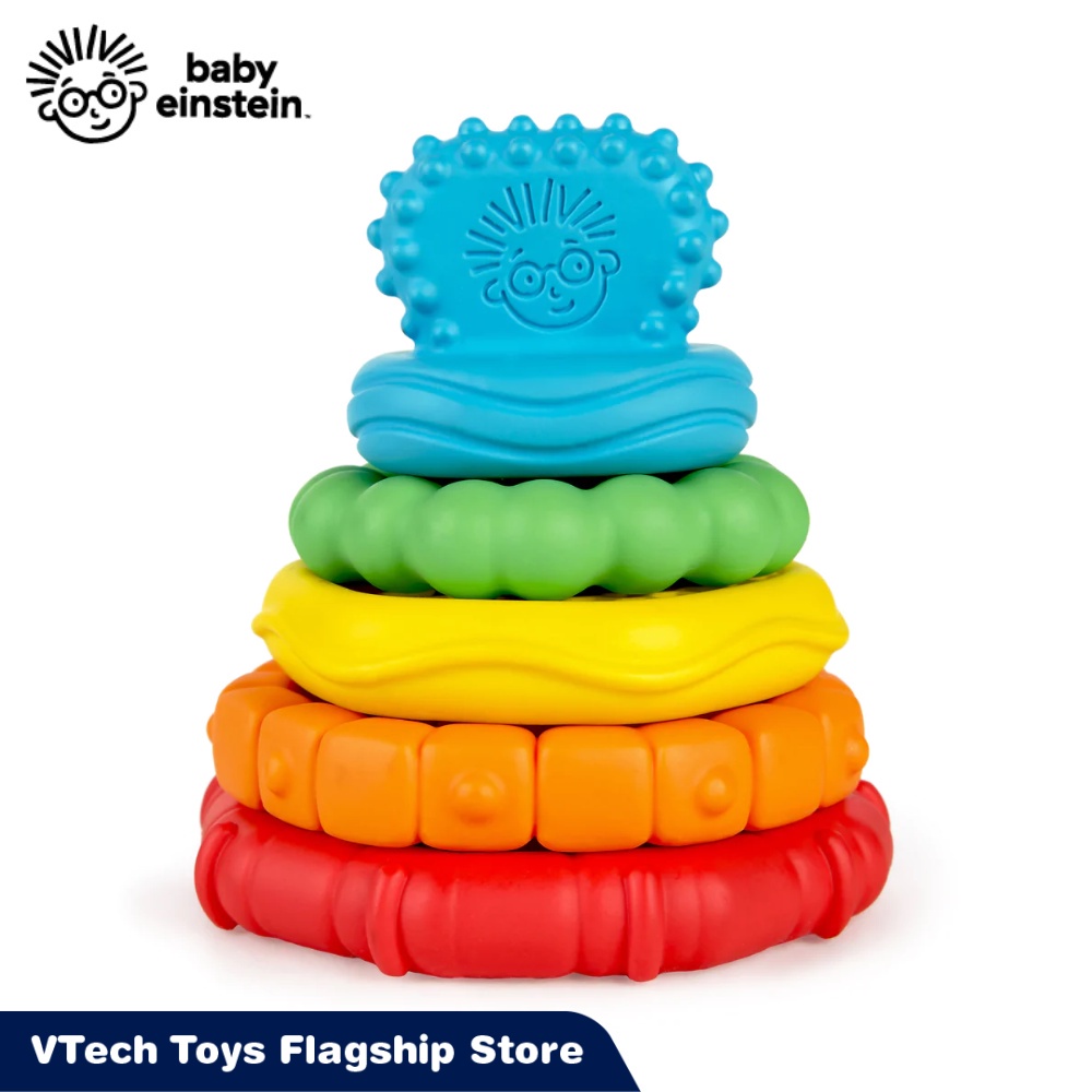 Bright Starts Baby Einstein Stack & Teethe Textured Teether Toy Early ...