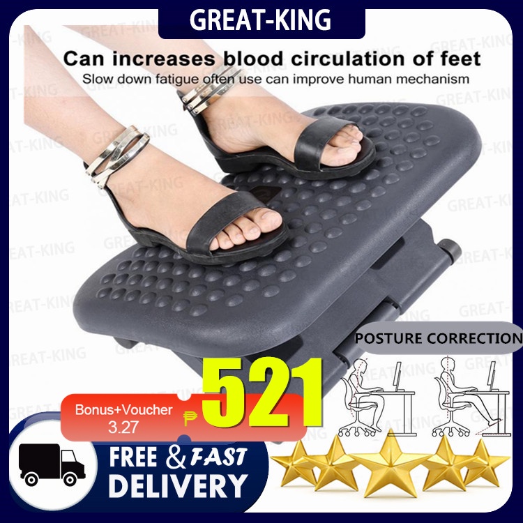 Great-King Foot Rest Adjustable Ergonomic Under Desk | Shopee Philippines