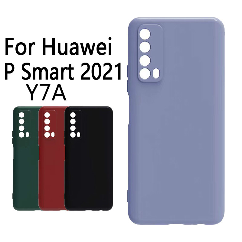 Huawei Y7A P Smart 2021 Luxury Liquid Silicone shockproof Camera ...