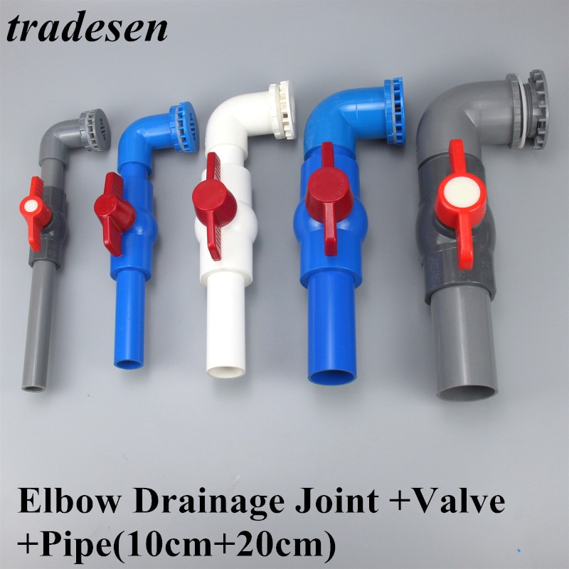 PVC Tank Elbow Drainage + Ball Valve + Pipe Fitting Connector For ...