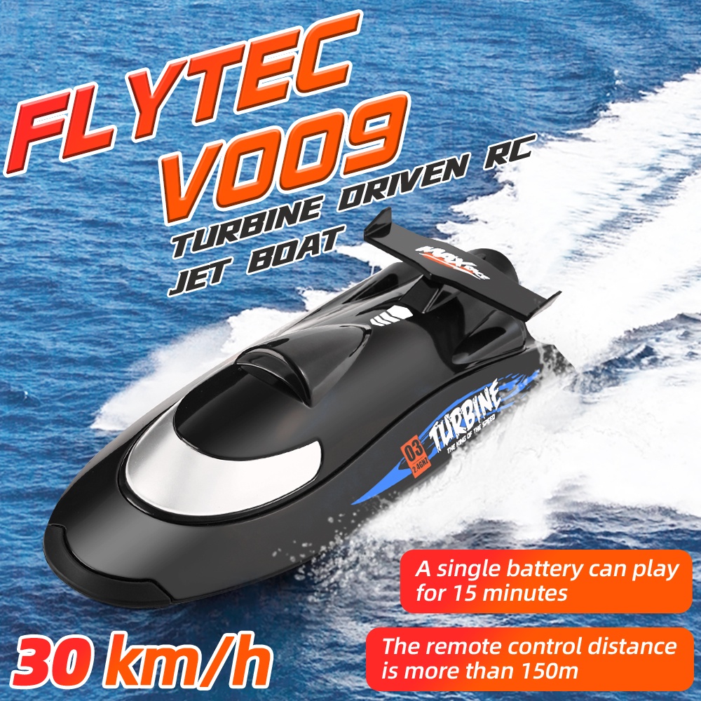 Flytec V009 RC Boat Waterproof 2.4GHz Electric 30KM/H Turbine Drive ...