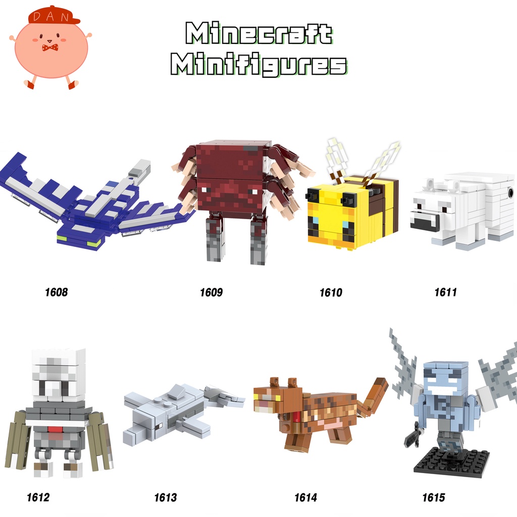 Game Minifigures, Building Blocks Bee Polar Bear Mascot Vox My World ...