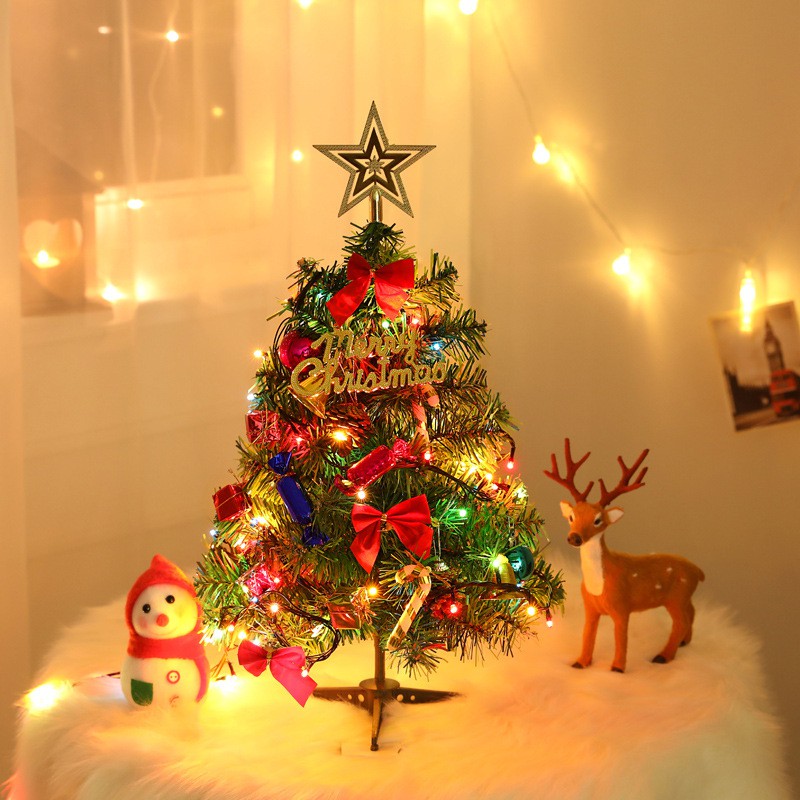 infinite Christmas Tree With Lights Small Accessories Bow Bells Pine ...