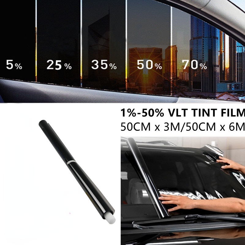All Black Window Tint Film 0%VLT 100% Privacy B-B-MT 50cm x 100cm 1 ...