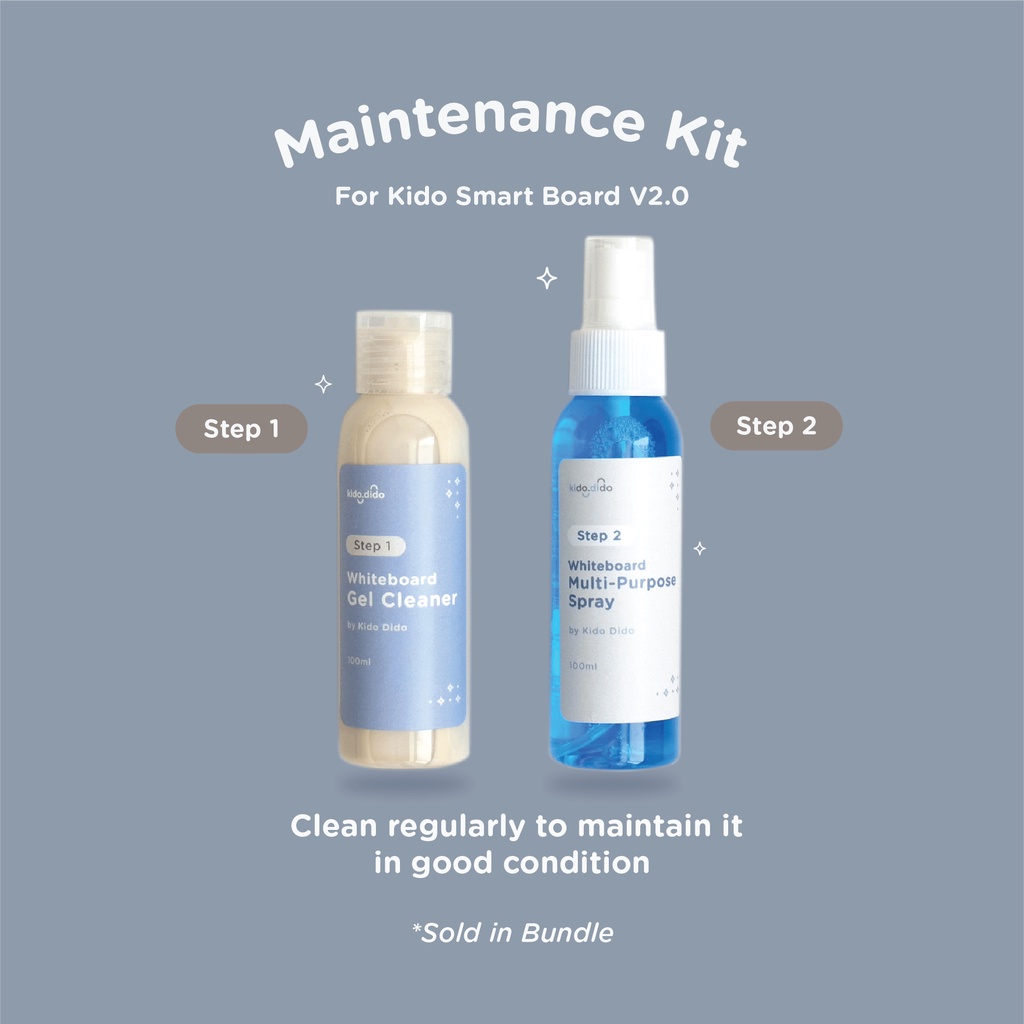 (Maintenance Kit) Whiteboard Cleaning Gel + Spray for Kido Smart Board ...