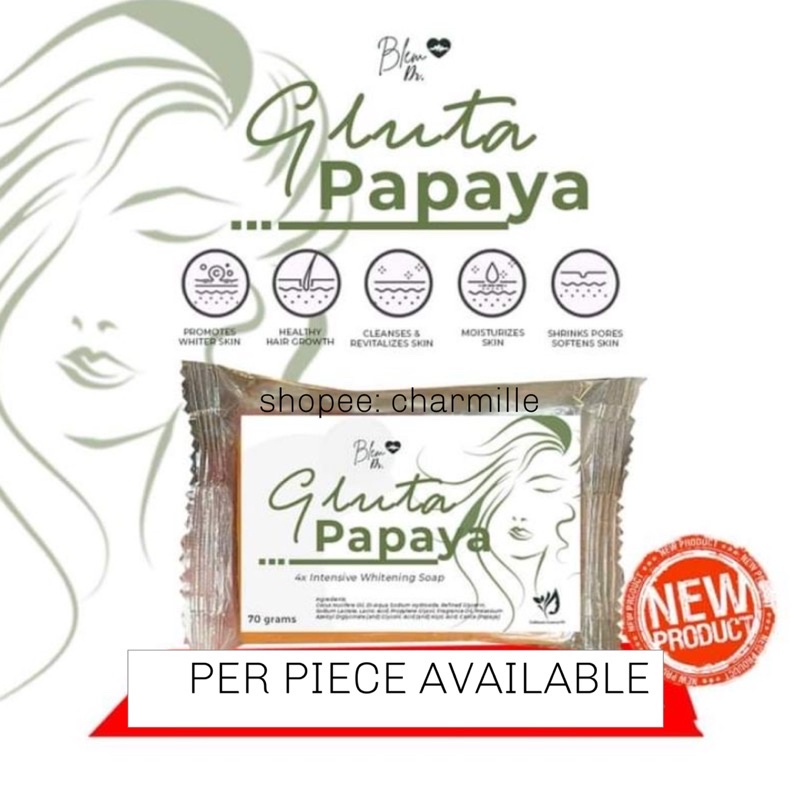 Dr Blem Gluta Papaya Soap 4x Intensive Whitening Bar 70g per piece ...