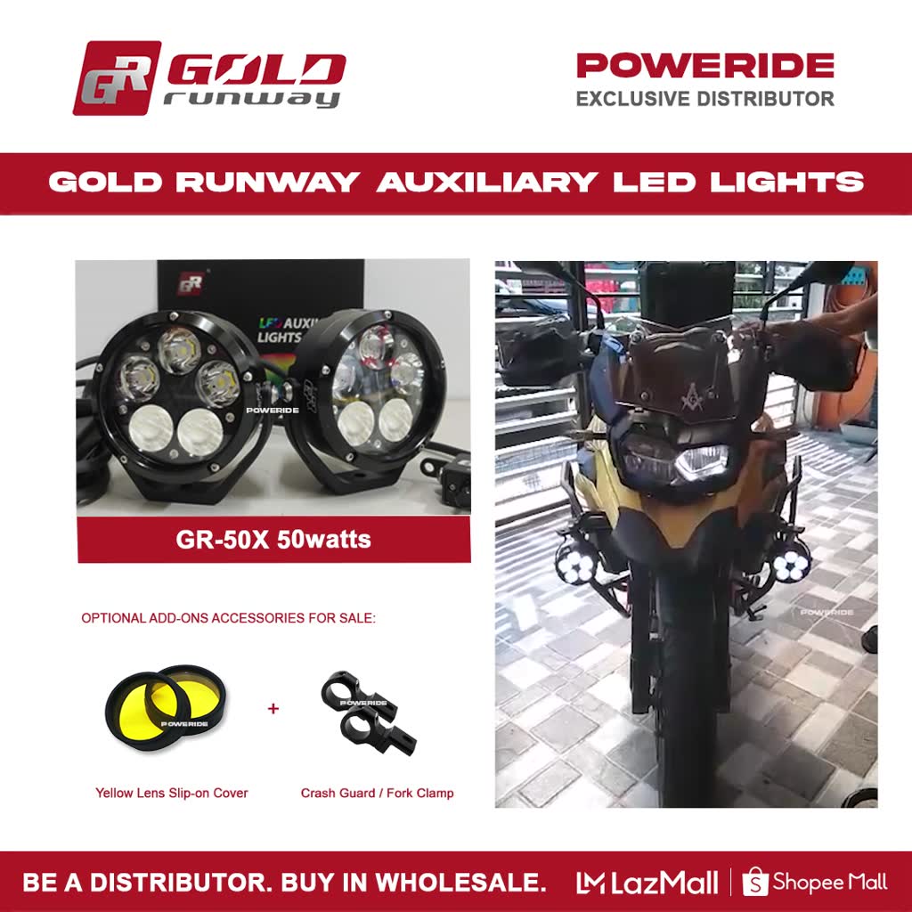 GOLD RUNWAY OFFICIAL STORE 2025 GR-50X 50watts Motorcycle Auxiliary LED ...