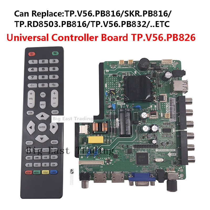 TP.V56.PB826 LCD TV 3in1 Driver Board Universal LED Screen Controller ...
