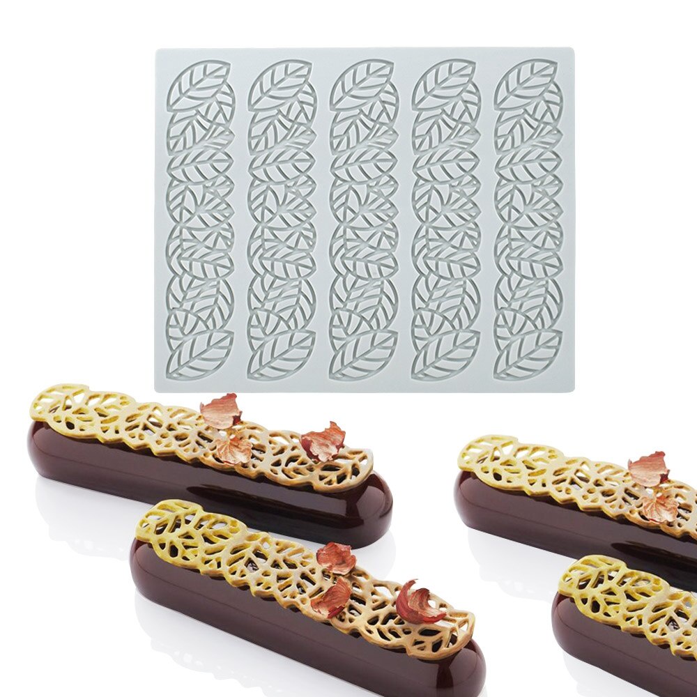 Long Leaf Pattern Silicone Mat Fondant Cake Lace Embossed Cake Mold ...