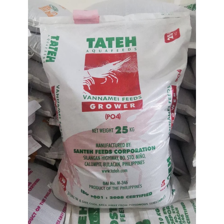 Tateh Aquafeeds Vannamei PO4 1kg Prawn Shrimps Ulang Feeds Grower ...