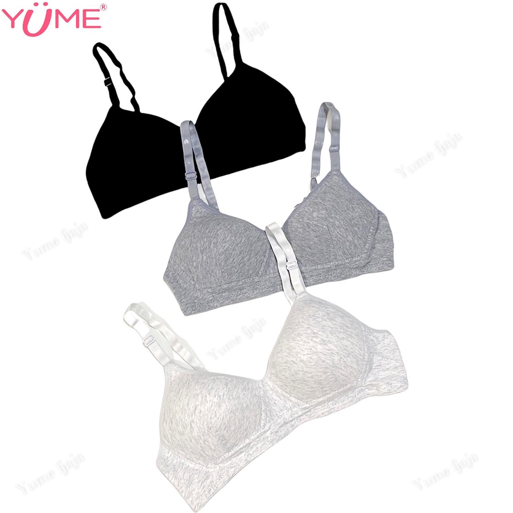 YUME COMFORTABLE BREATHABLE BEGINNER TEENS BRA COTTON PADDED NON WIRE ...