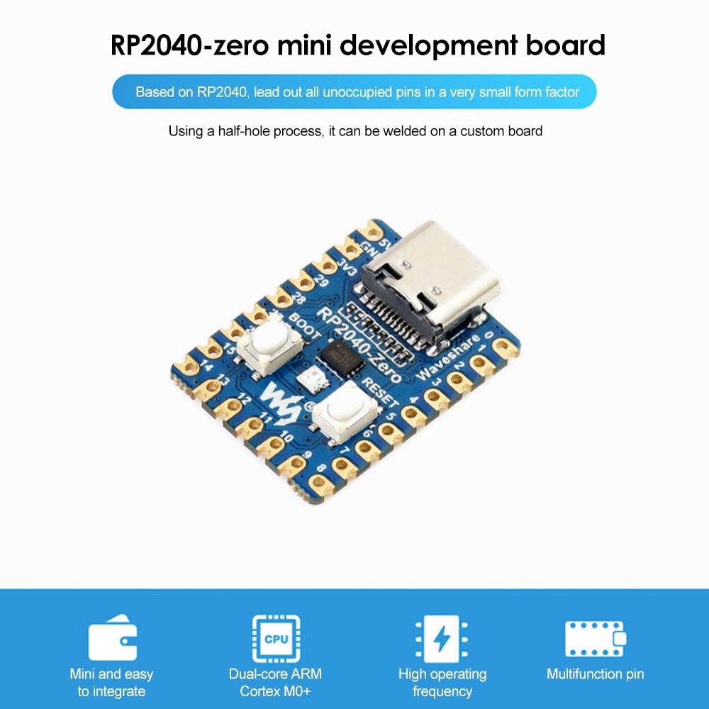 Raspberry Pi RP2040-Zero Microcontroller PICO Development Board without Pin Header | Shopee ...