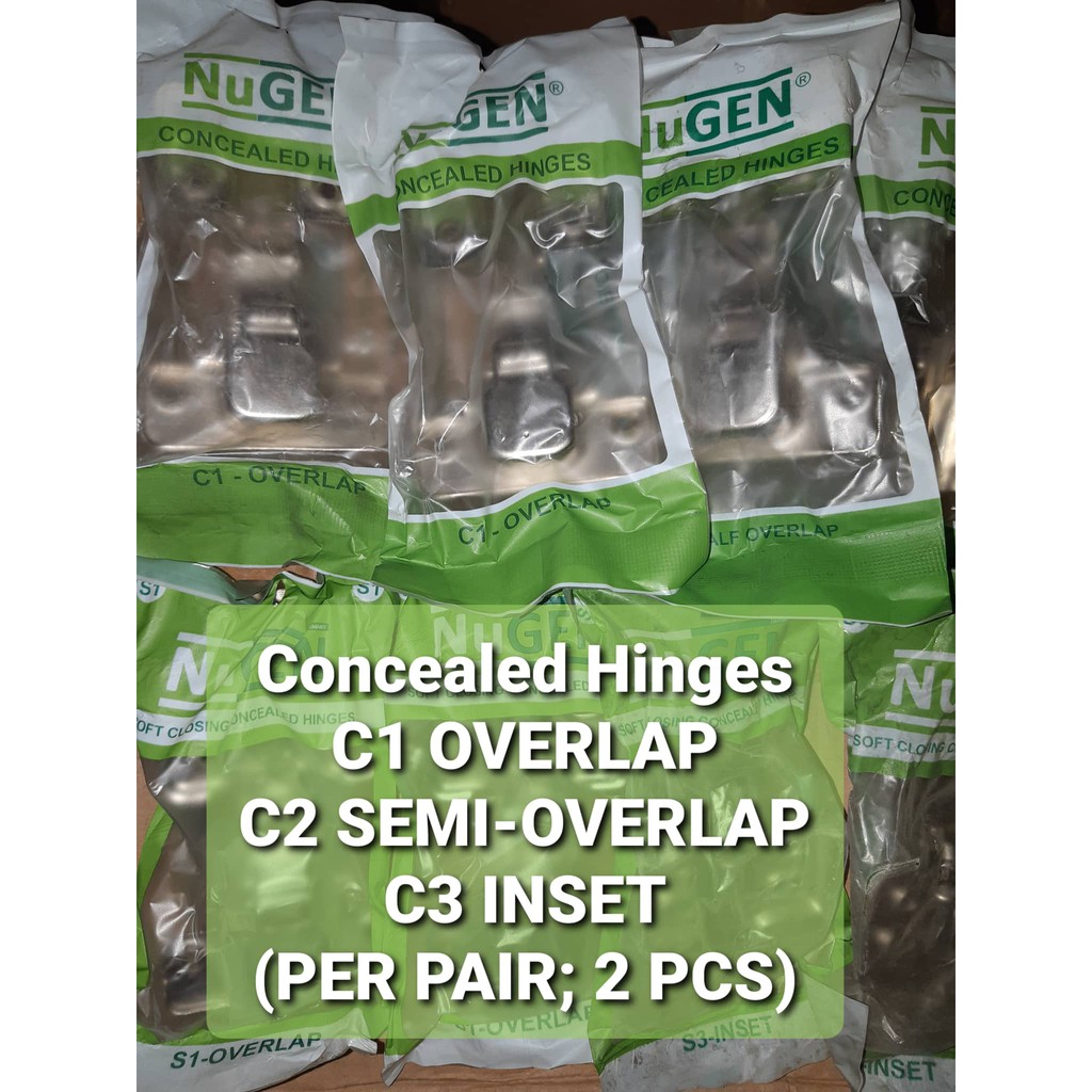Nugen Concealed Hinges C1 C2 C3 (per pair) Overlap Sem-Overlap Inset ...
