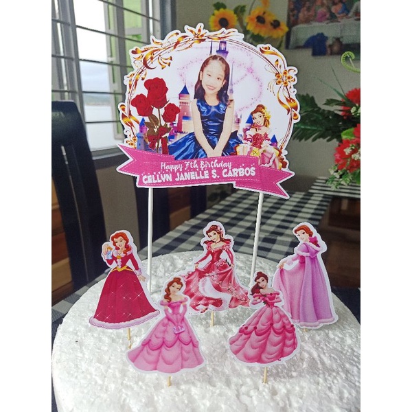 Princess Belle / Beauty and the Beast theme cake topper | Shopee ...