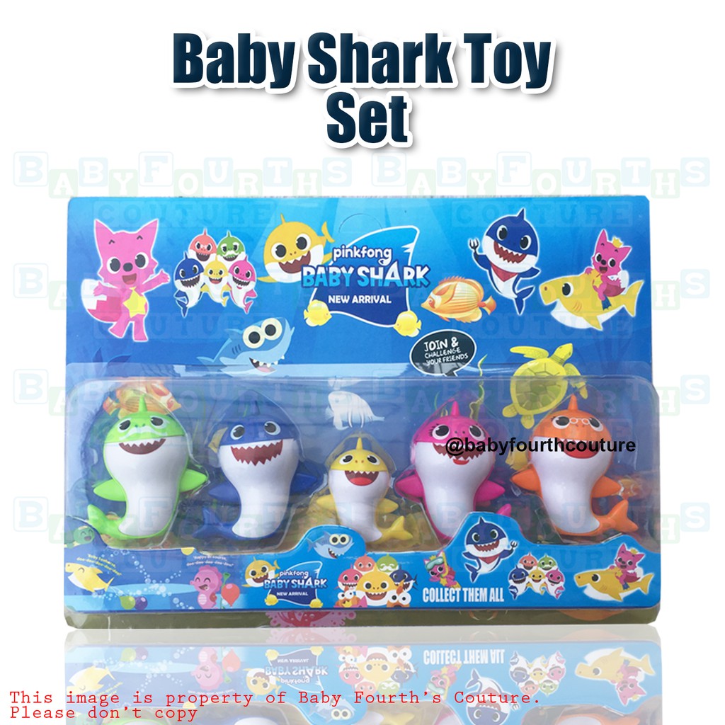 Baby Fourths Baby Shark Pink Fong Family Set Toy for Baby Boys and ...