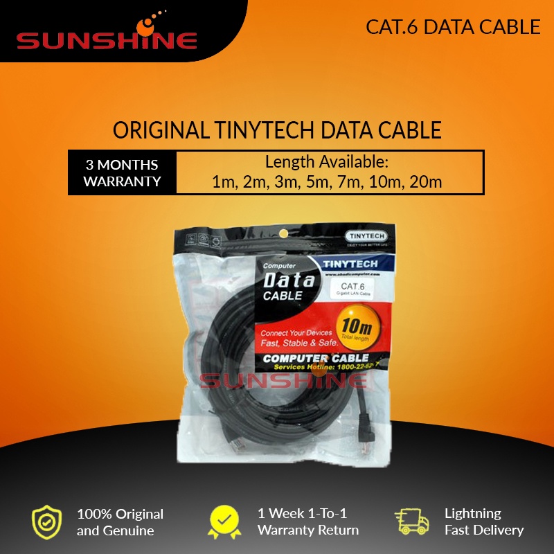 TINYTECH CAT6/6E RJ45 NETWORK CABLE | Shopee Philippines