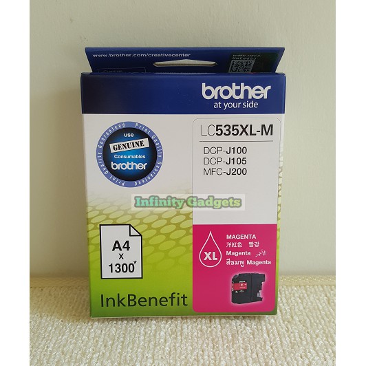 Genuine Brother LC535XL-M Ink (Magenta) for DCP-J100 DCP-J105 MFC-J200 ...