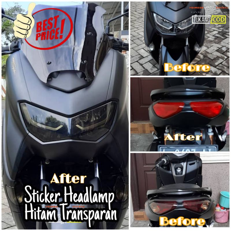 HITAM Sticker Headlamp Hybrid Smoke Sticker Black Transparent Doff ...
