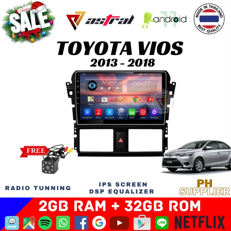 TOYOTA VIOS 4GB+64GB ASTRAL ANDROID HEAD UNIT (2013-2018) | Shopee ...
