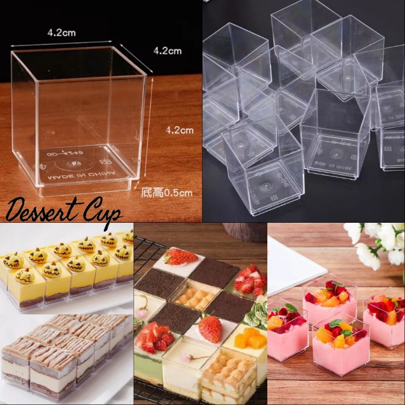 10pc DESSERT MINI Glass Box PUDDING Mica TIRAMISU Mica Box | Shopee ...