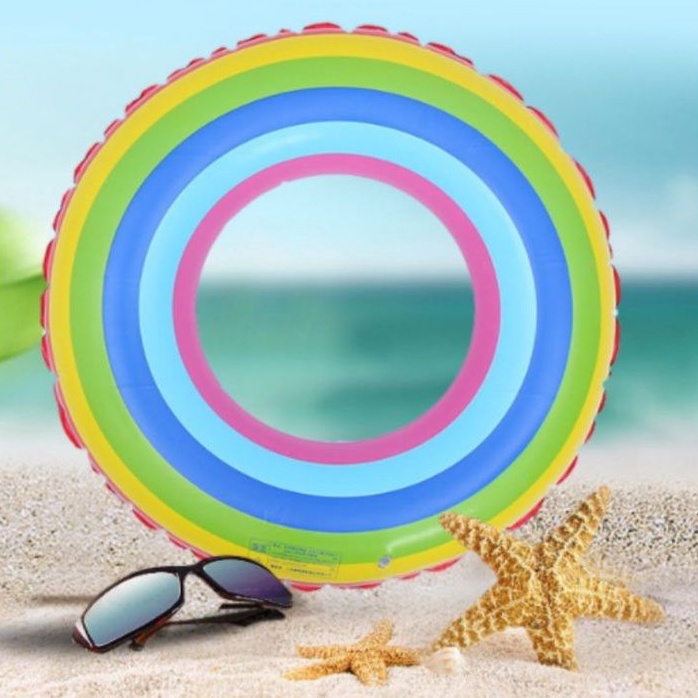 thick rainbow swimming ring inflatable | Shopee Philippines