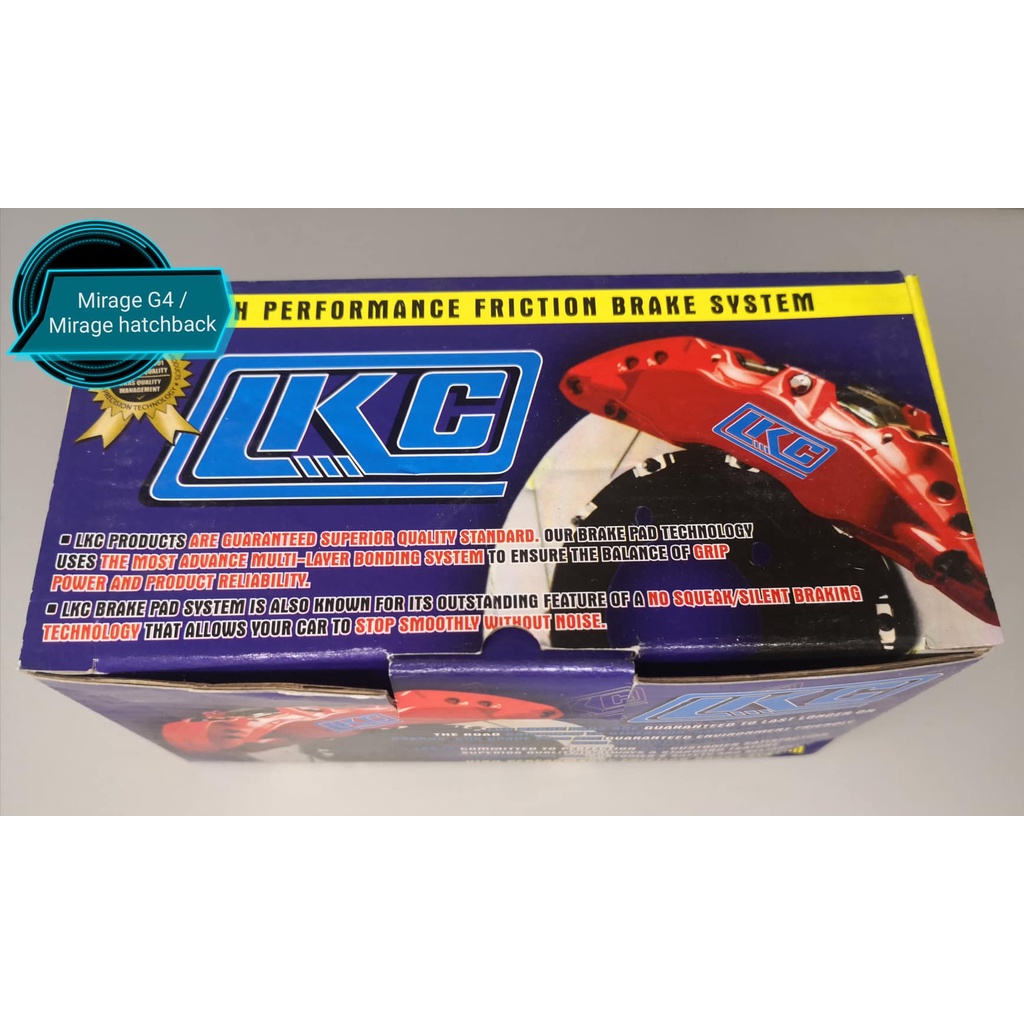 Mitsubishi Mirage G4 / Mirage Hatchback LKC Brake Pads [LK32298 ...