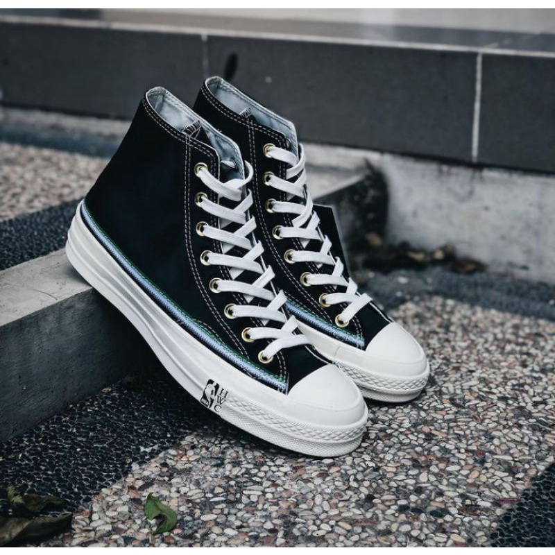 Converse 70S X NBA BREAKING HIGH BLACK WHITE Official ORIGINAL PT MAP ...