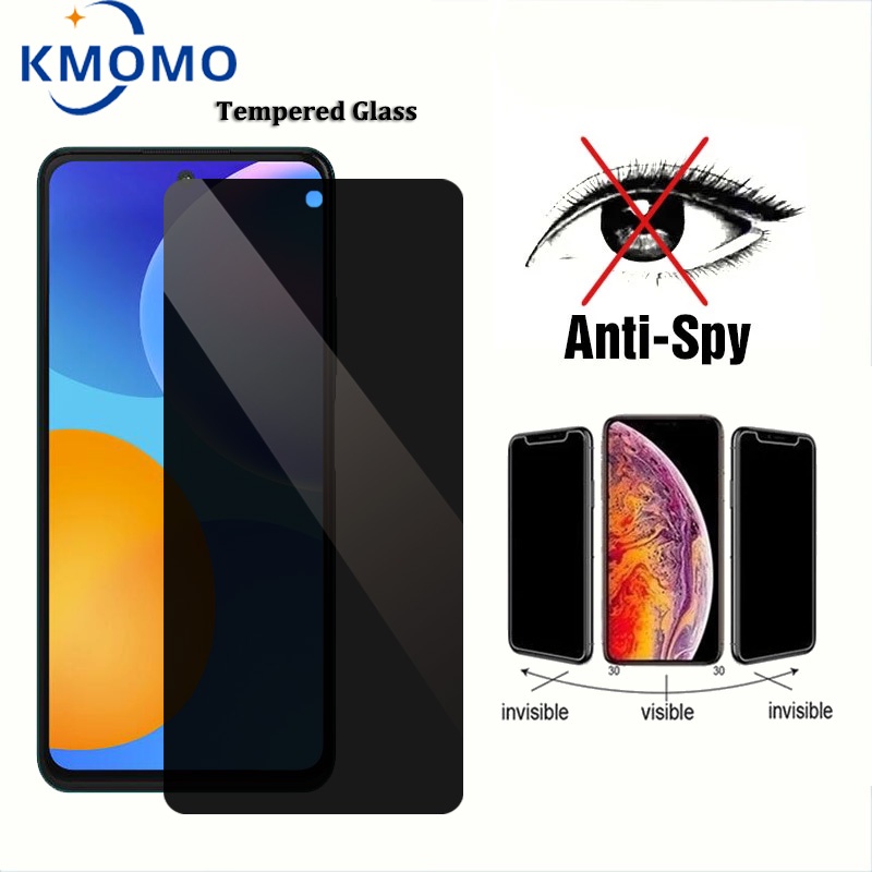Anti-Spy Privacy Tempered Glass Huawei Y7a Y9 2019 Y6 Pro Y7 Prime Y7p ...