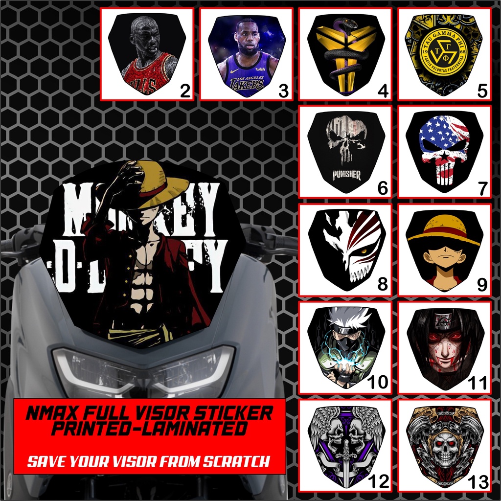 nmax v1 v2 visor sticker printed laminated waterproof high quality ...