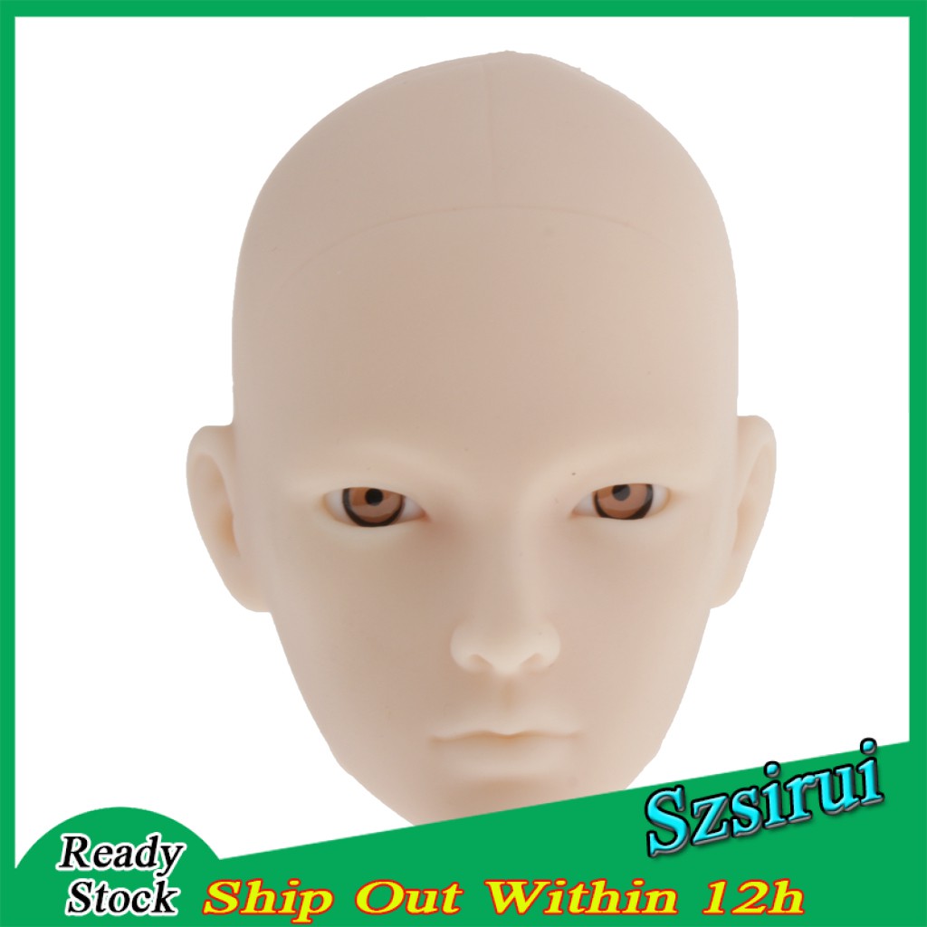 [ 1/6 BJD Doll Head without Eyes Make up DIY Dolls Body Parts Supplies ...