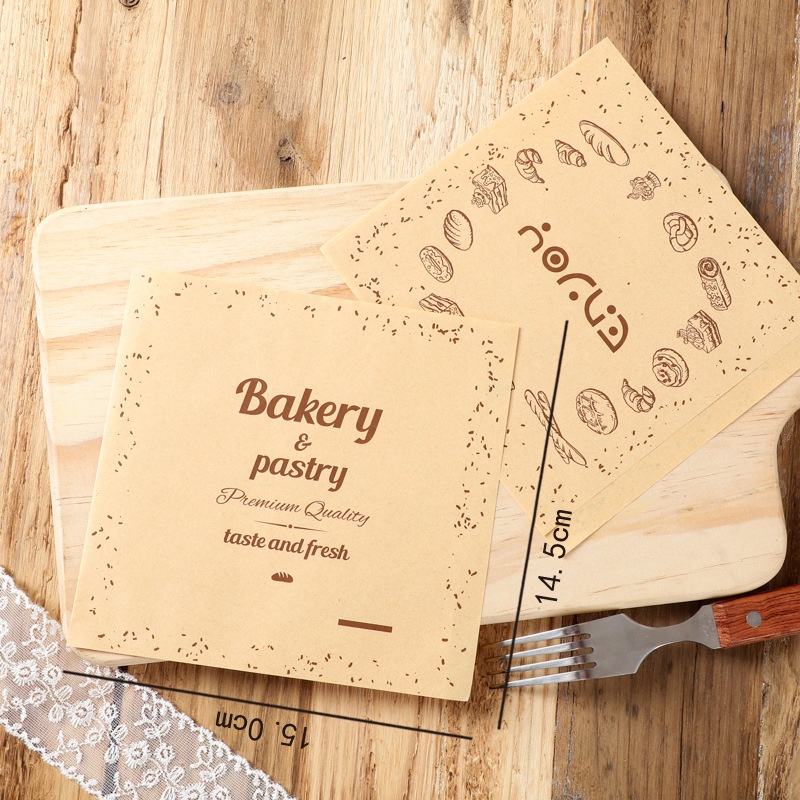 100pcs Kraft Paper Sandwich Donuts Bag Disposable Snack Pancake ...