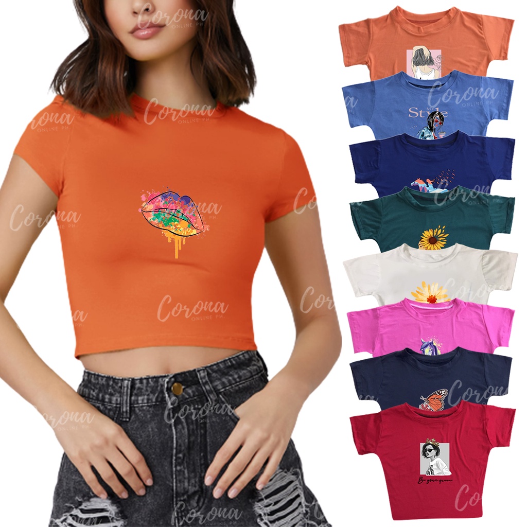 Sublimation Print Assorted GRAPHICS Women's Crop Top Graphic Design ...