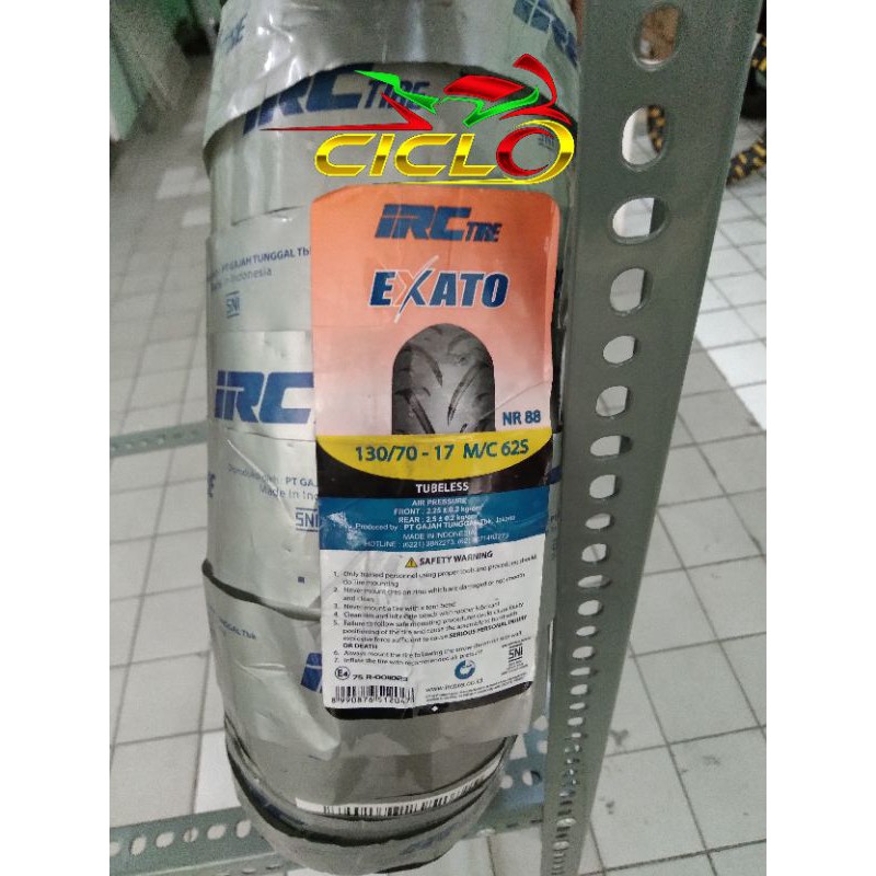 IRC EXATO NR88 '17 110/70 120/70 130/70 140/70 150/60 17 F/R | Shopee ...